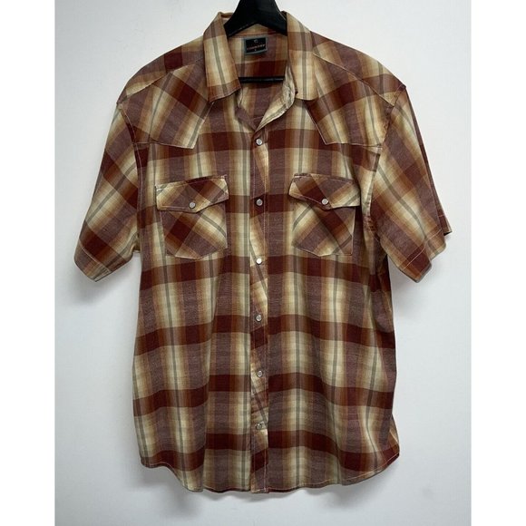 Western | Shirts | Vintage Casual Country Mens Western Short Sleeve ...